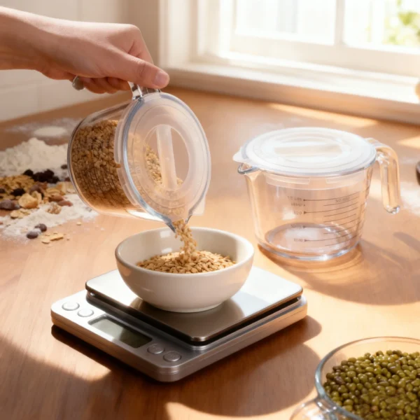 Glass Measuring Cups with Lids and Two-Sided Scale Markings - EasyLife ...